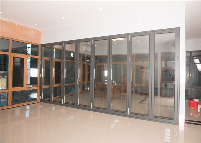 Office Floor Aluminium Frame Glass Window Gray Subframe Powder Coated